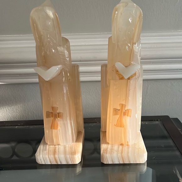 Accents | Vintage Religious Monk Priest Reading Carved Onyx Marble ...